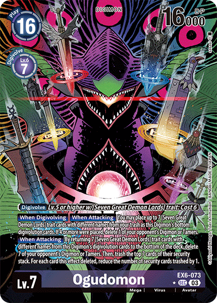 EX06-073, SEC, Ogudomon (Alternate Art) – Kai of Cards