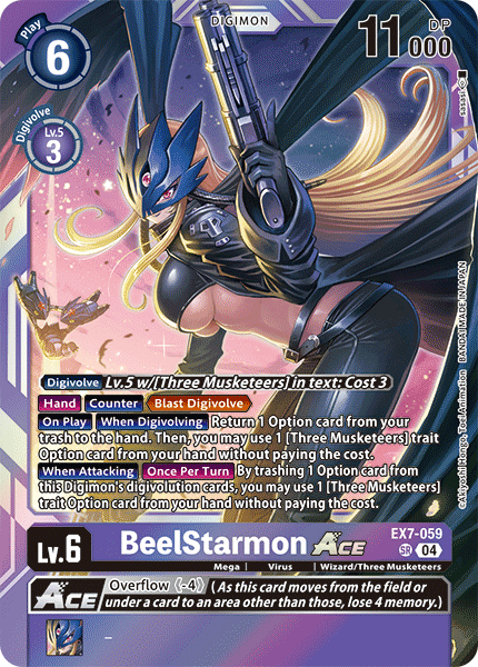 EX07-059, SR, BeelStarmon ACE – Kai of Cards