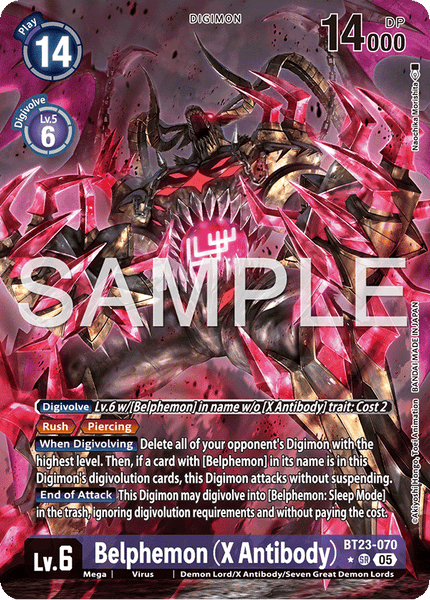 BT23-070, SR, Belphemon (X Antibody) (Alternate Art) – Kai of Cards