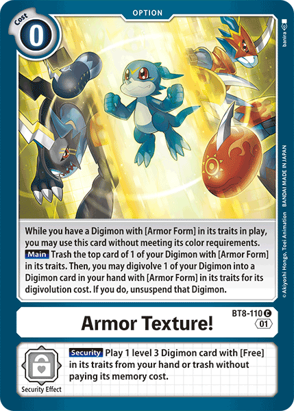 BT08-110 C, Armor Texture! (Revision Pack Reprint) – Kai of Cards