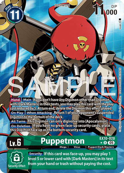 EX10-020, R, Puppetmon (Alternate Art) – Kai of Cards