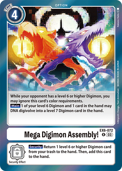 EX06-072, R, Mega Digimon Assembly! – Kai of Cards