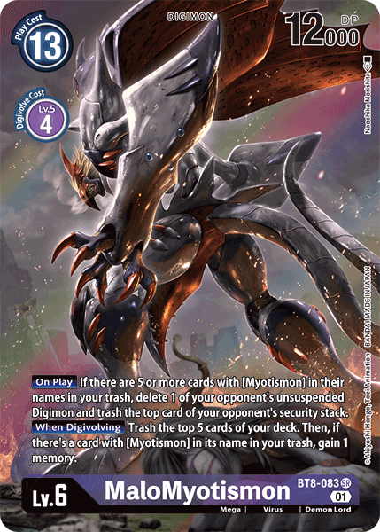 BT08-083 SR, MaloMyotismon (Alternate Art) – Kai of Cards