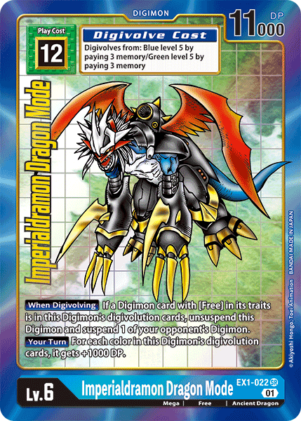 EX01-022 SR, Imperialdramon Dragon Mode (Alternate Art) – Kai of Cards
